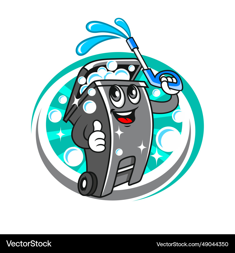 Trash can bin cleaning logo Royalty Free Vector Image