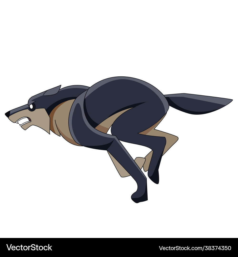 Wolf is running very fast cartoon character Vector Image