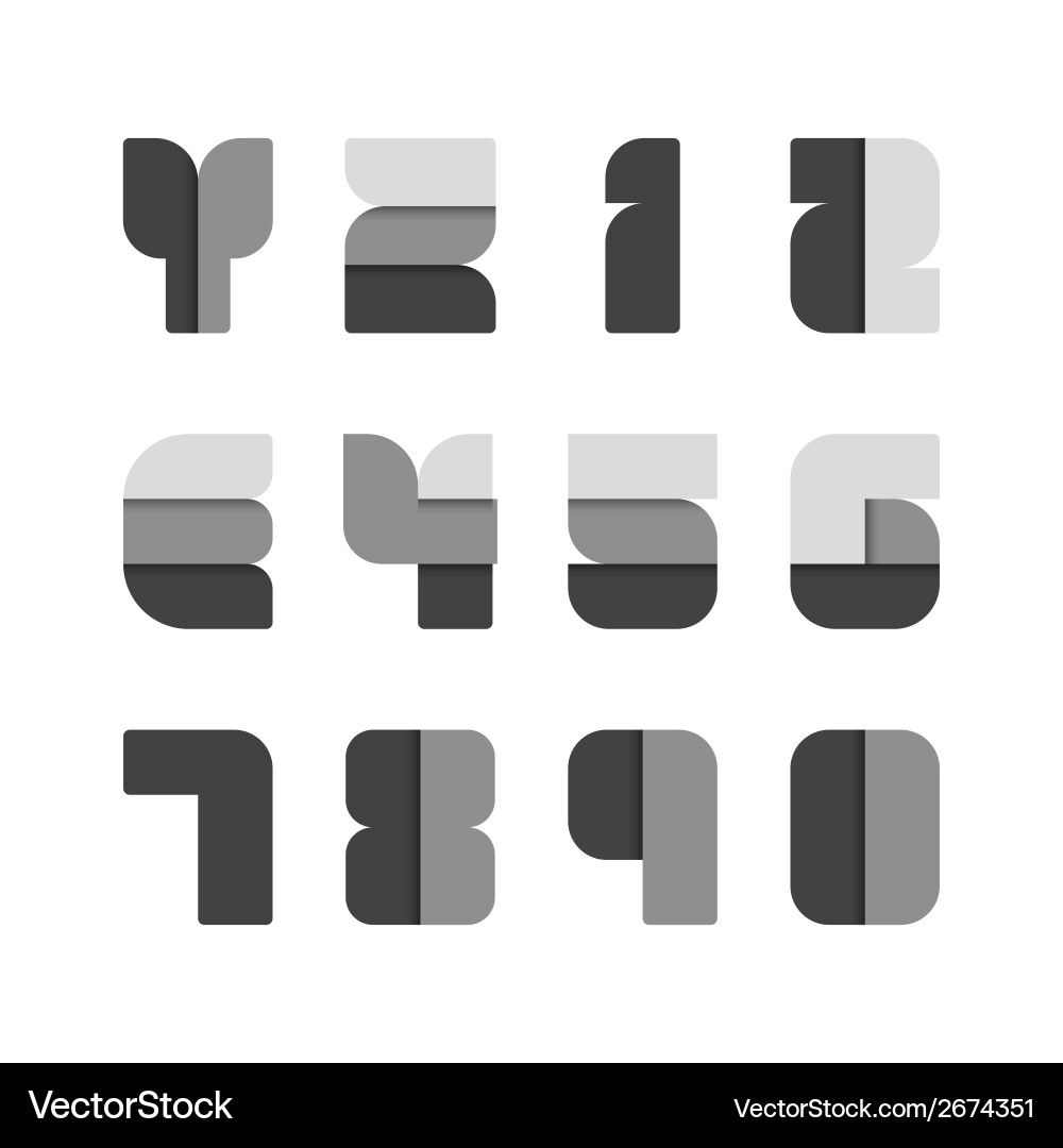 Alphabet set paper black style Royalty Free Vector Image