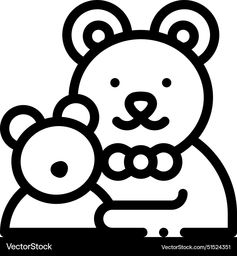 Bears icon thin linear style design isolated Vector Image