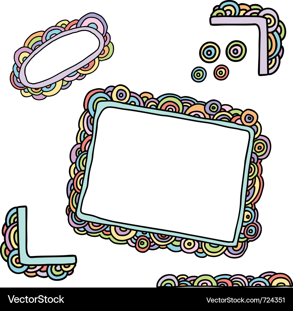 Rainbow Doodles Border Vector Images (over 810)