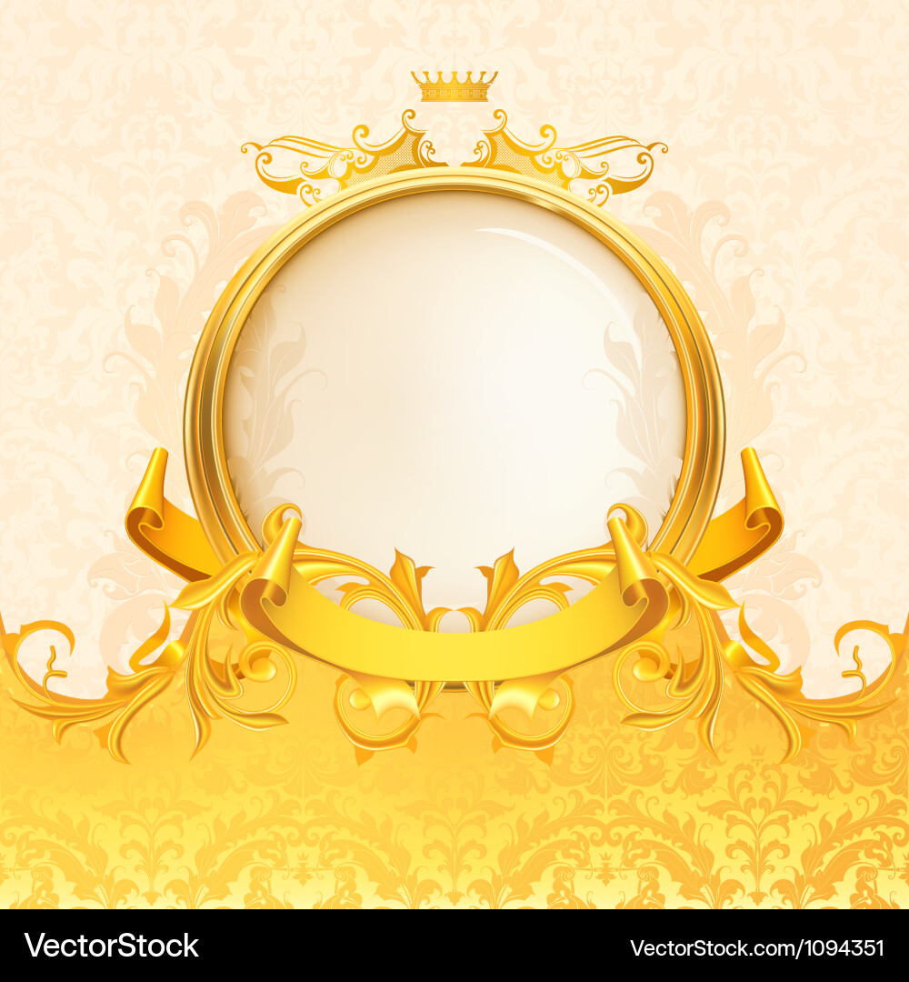 Elegant Gold Frame Background Royalty Free Vector Image