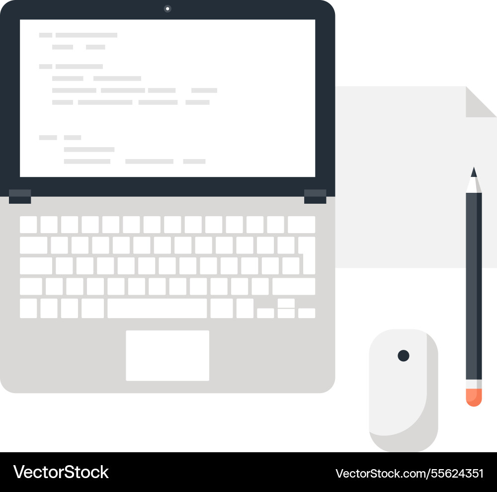 Office work flat web icon concept Royalty Free Vector Image