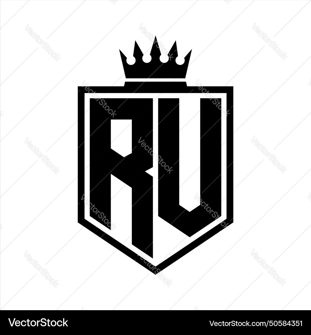Rv logo monogram bold shield geometric shape Vector Image
