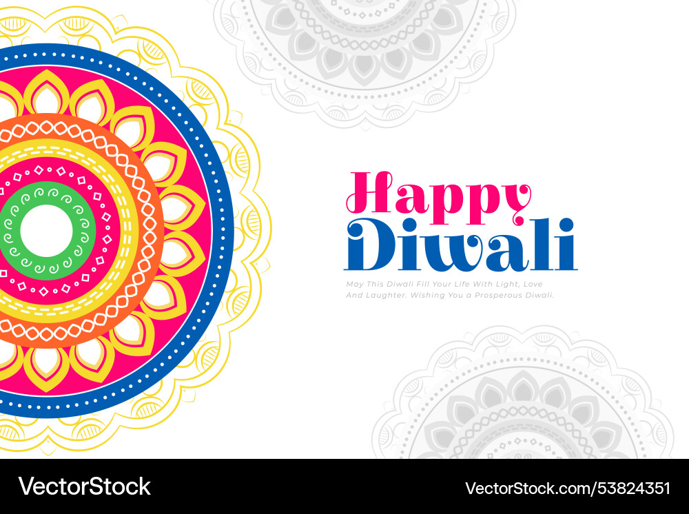 Traditional shubh diwali festive rangoli Vector Image