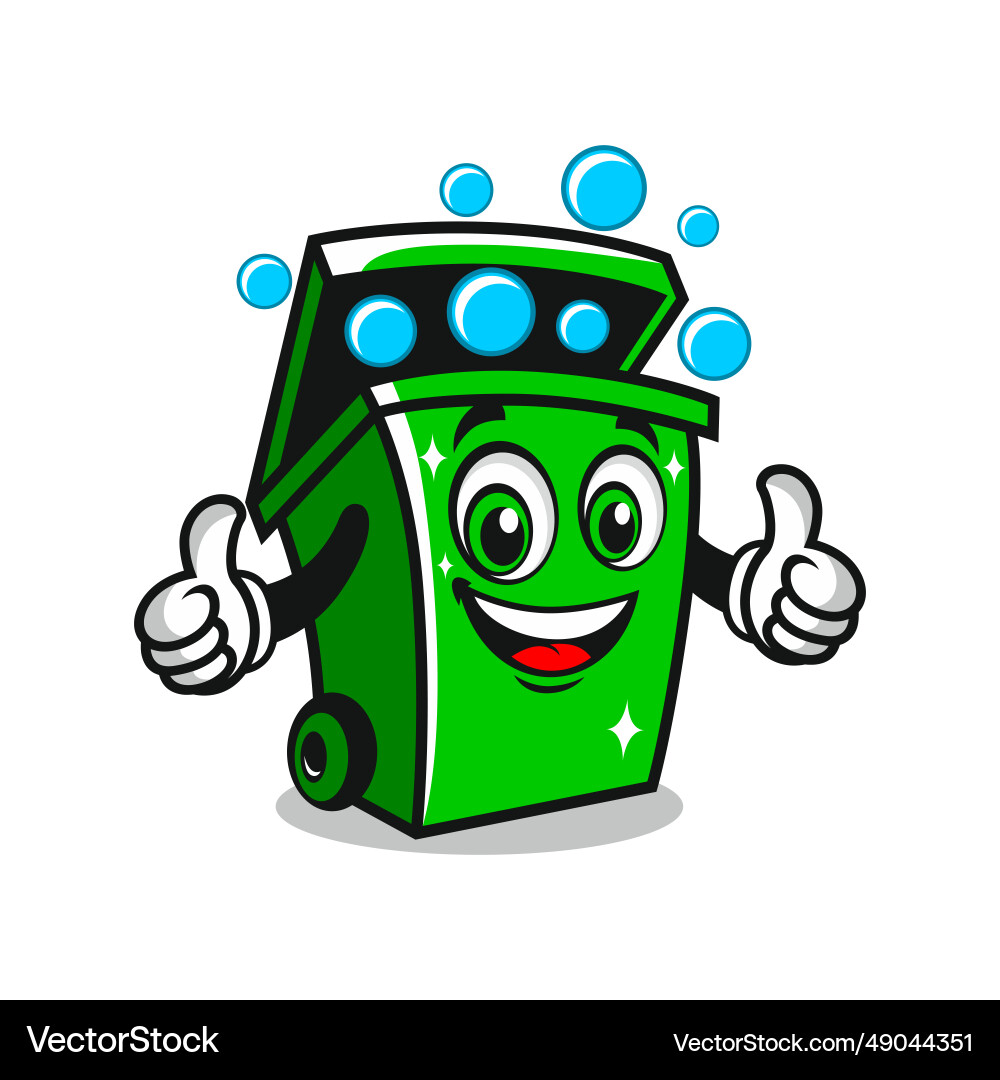 Trash can bin cleaning logo Royalty Free Vector Image