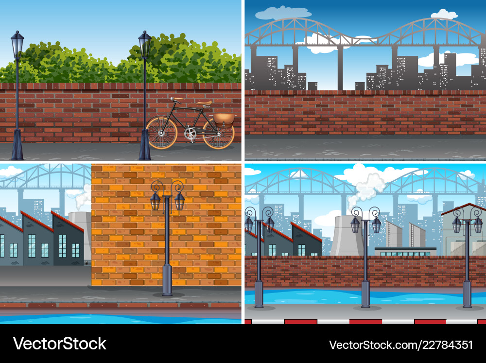 Urban city day time background Royalty Free Vector Image