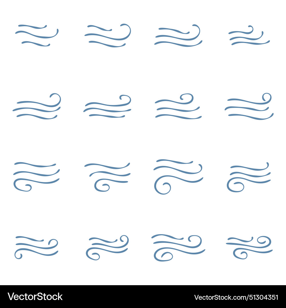 Wave lines icon set Royalty Free Vector Image - VectorStock