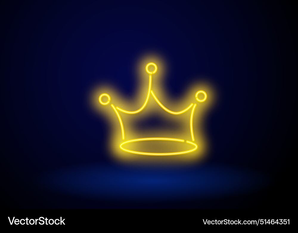 Yellow crown night bright advertisement element Vector Image
