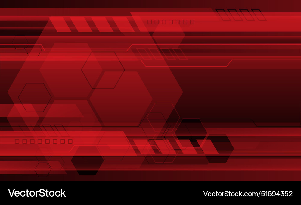 Abstract technology red black cyber futuristic Vector Image