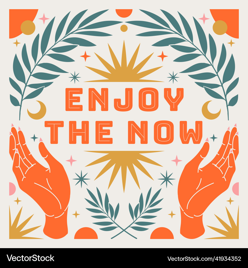 Boho mystical poster with inspirational quote Vector Image