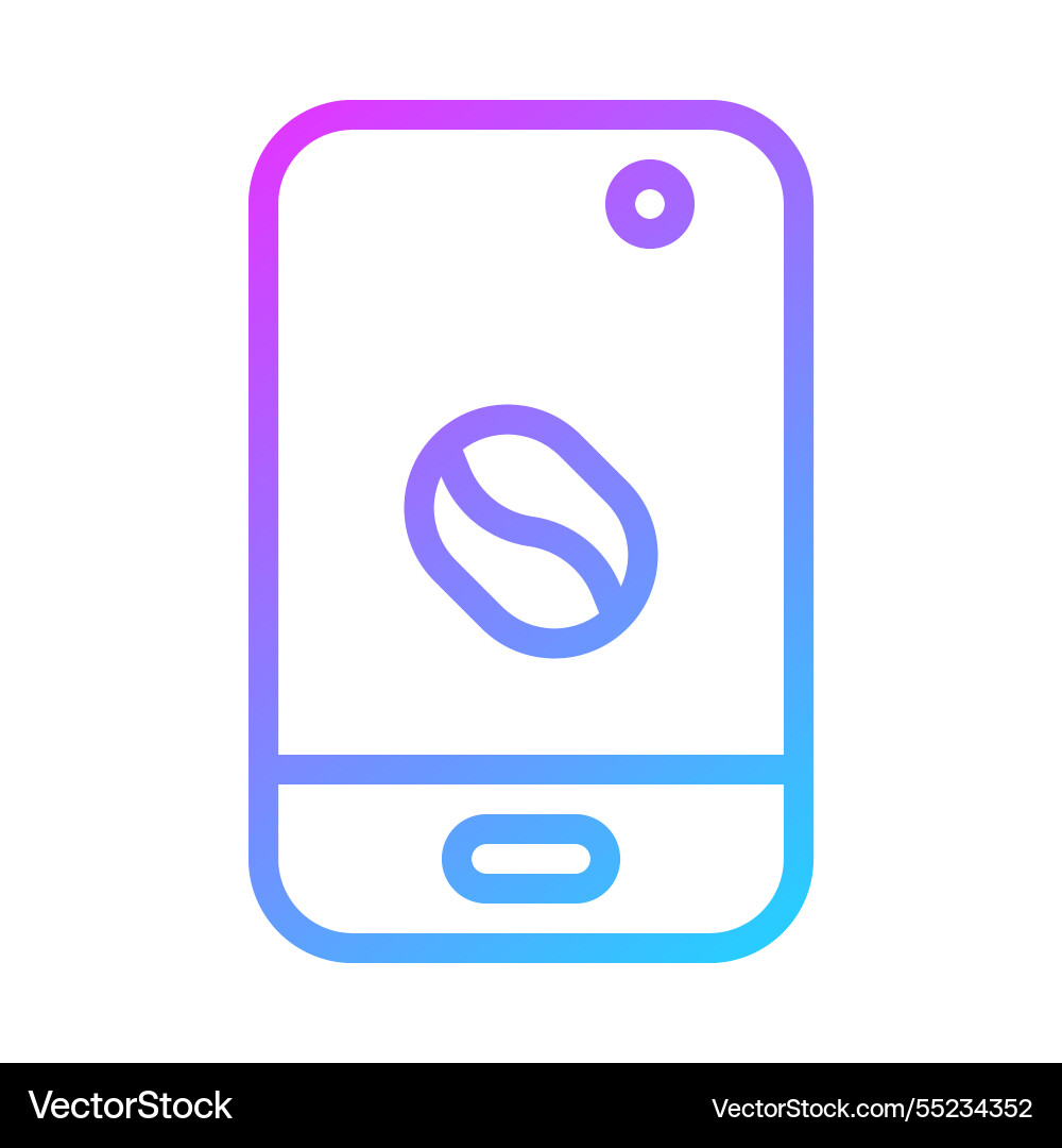 Coffee bean mobile app icon with gradient style Vector Image