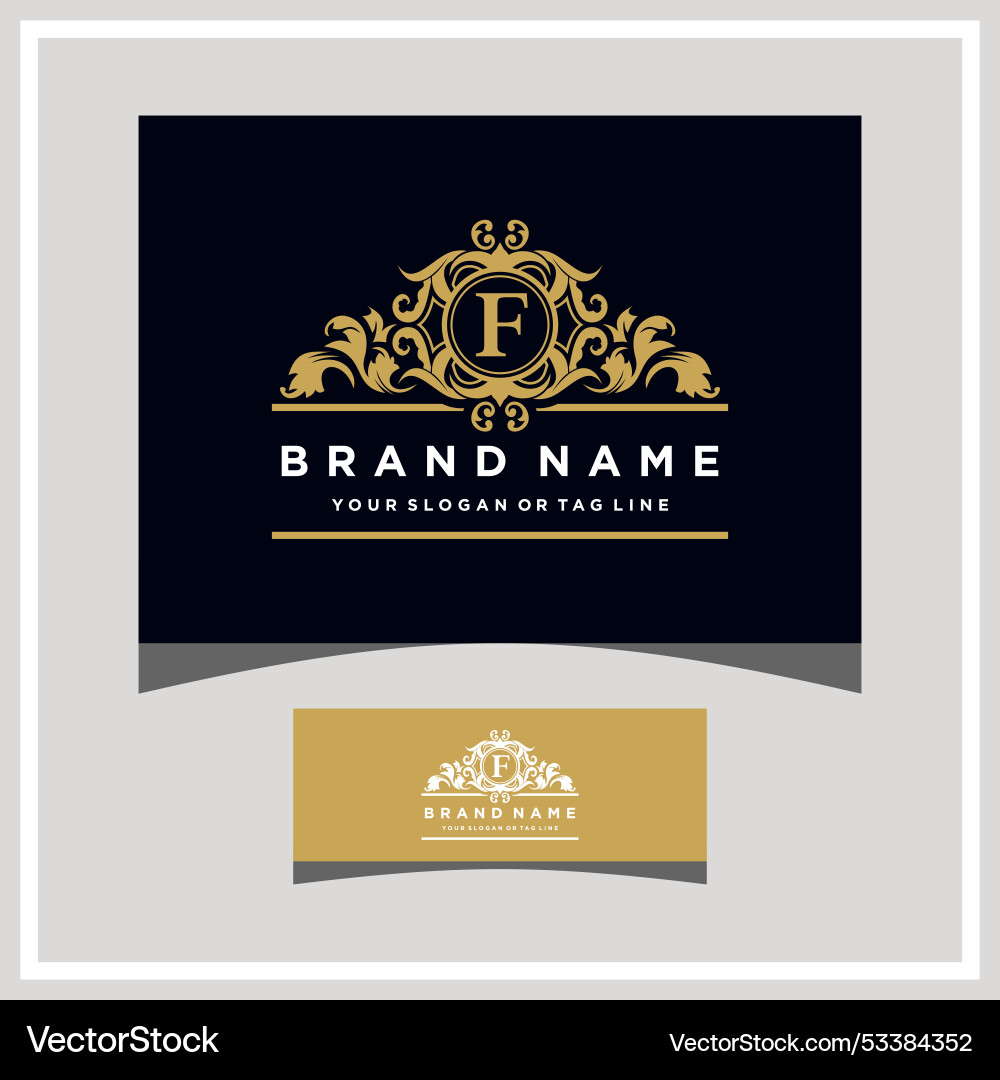 Creative letter f logo design concept royal Vector Image