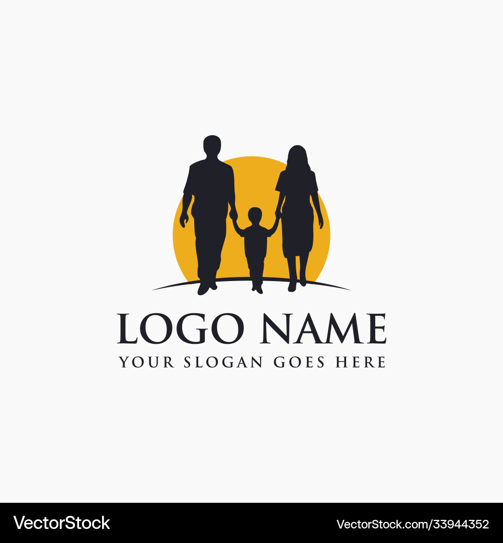 Family logo icon template on white background Vector Image