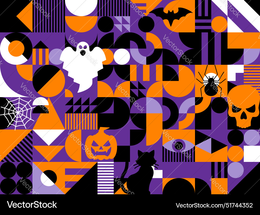 Halloween abstract modern geometric pattern Vector Image