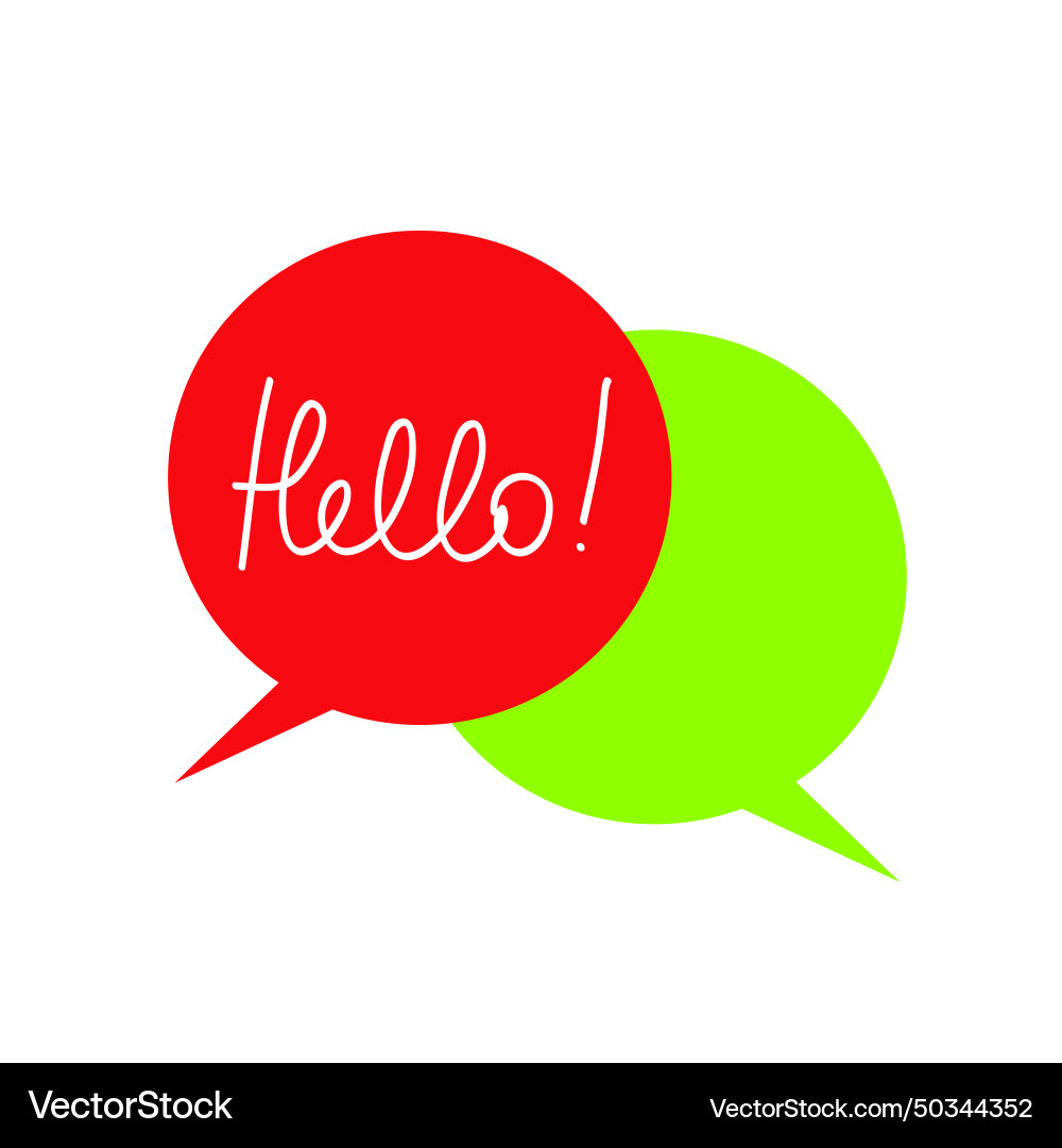 Lettering hello in speech bubbles Royalty Free Vector Image