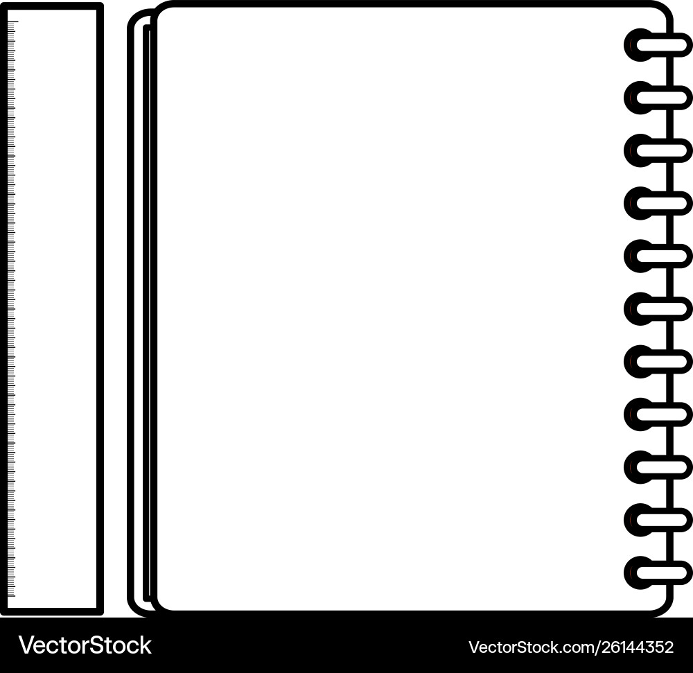 Notebook school supply with rule Royalty Free Vector Image