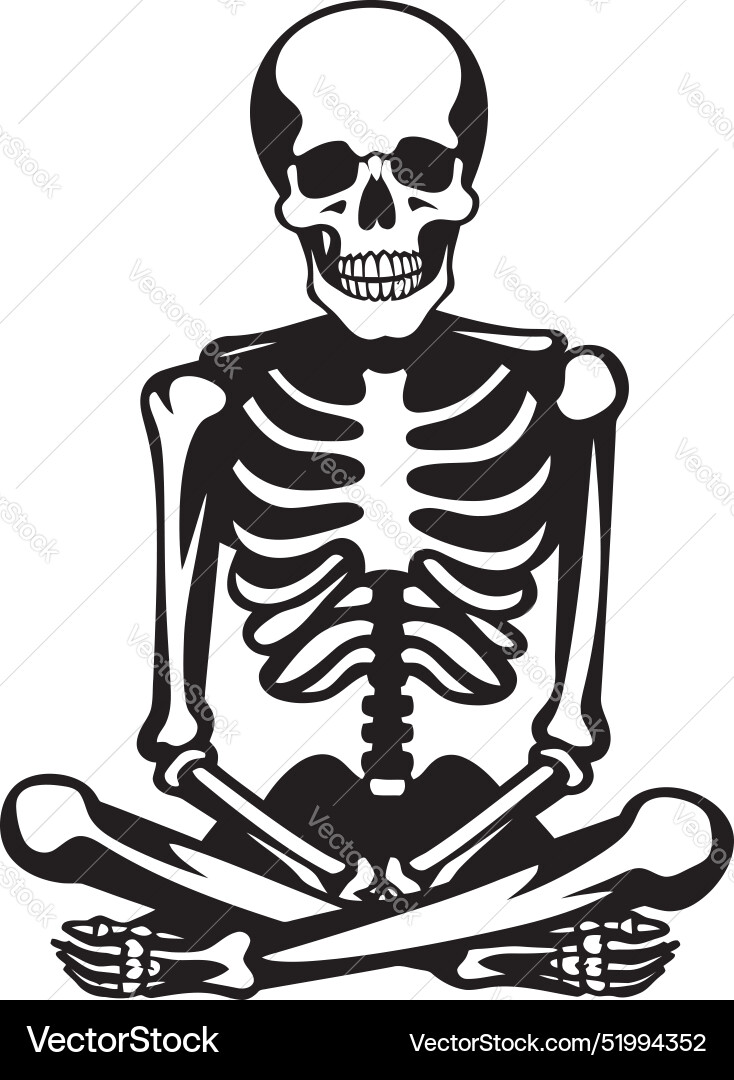 Serene skeleton sanctuary black relaxation Vector Image