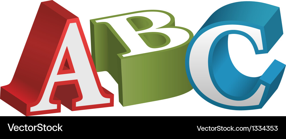 Abc font alphabet teaching letters Royalty Free Vector Image