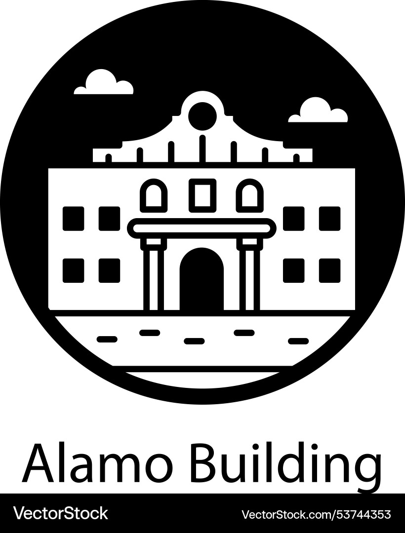 Alamo building Royalty Free Vector Image - VectorStock