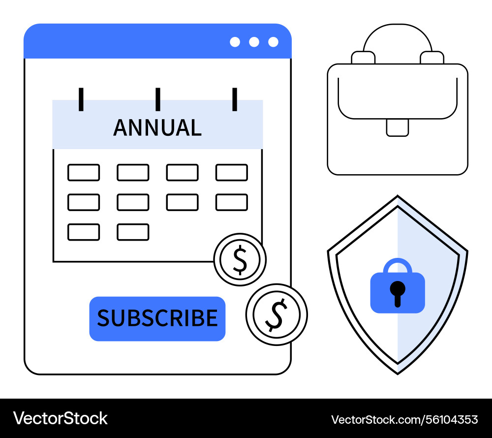Annual subscription plan with secure payment Vector Image