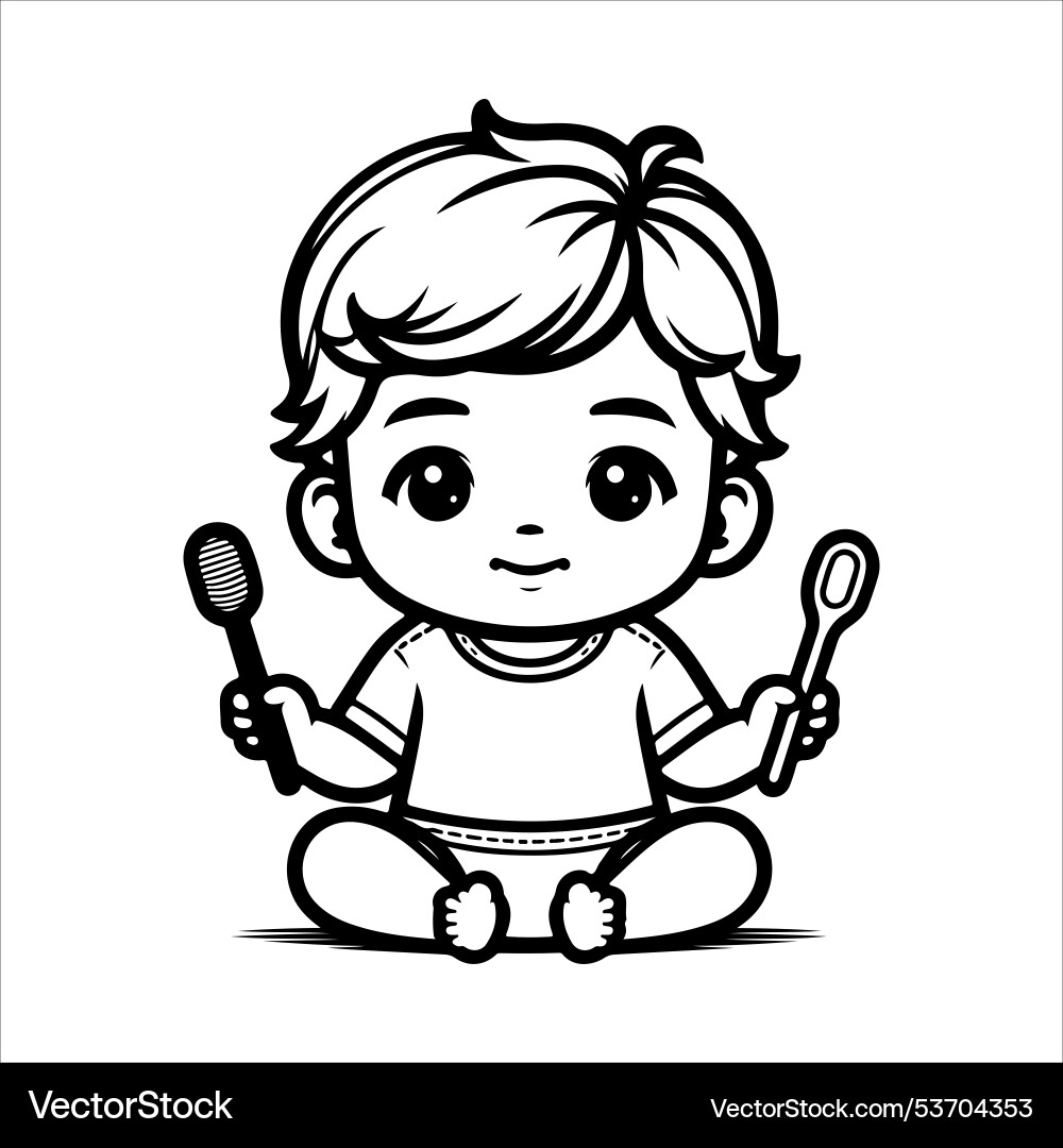 Cute baby art Royalty Free Vector Image - VectorStock