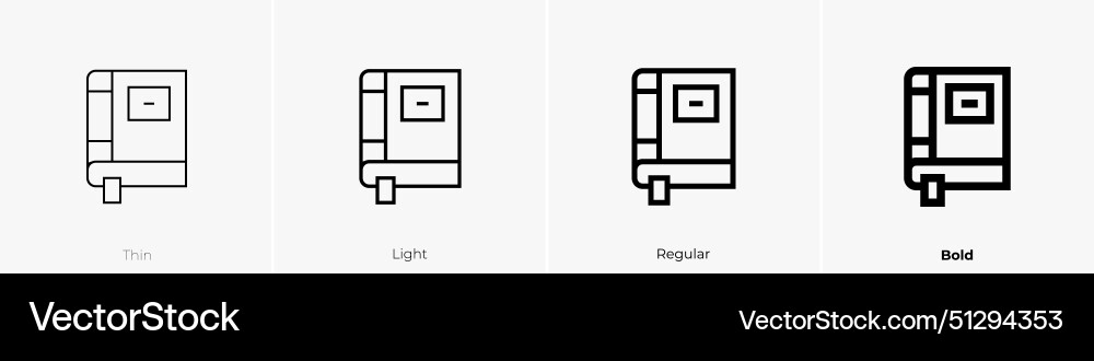 Documentary icon thin light regular and bold Vector Image