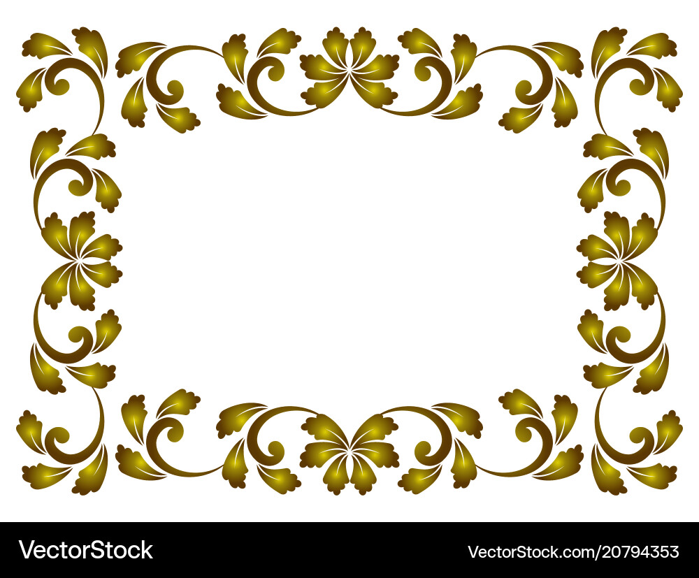 Floral Golden Frame Royalty Free Vector Image - VectorStock