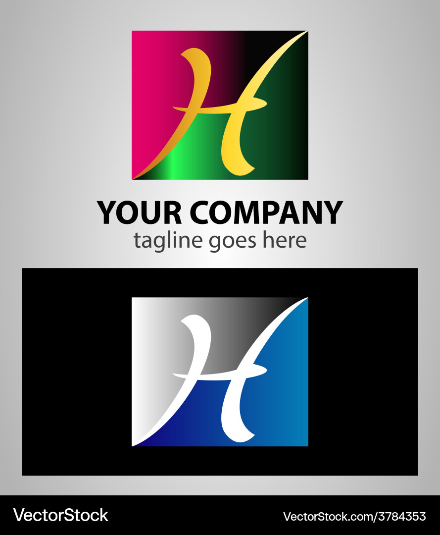 Letter h logo symbol design template elements Vector Image