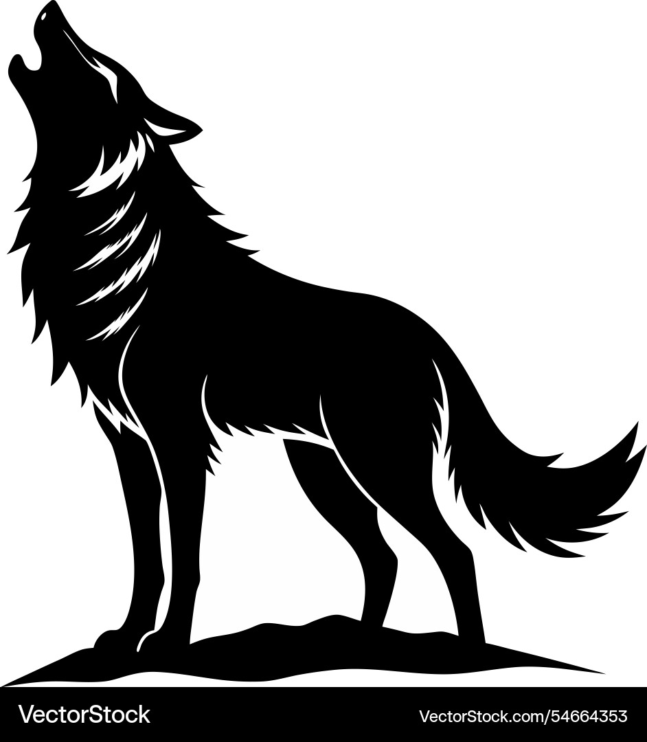 Majestische Wieling Wolfssilhouette Lizenzfreier Vektor