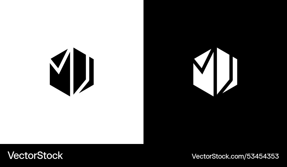 Modern and unique mj logo design Royalty Free Vector Image