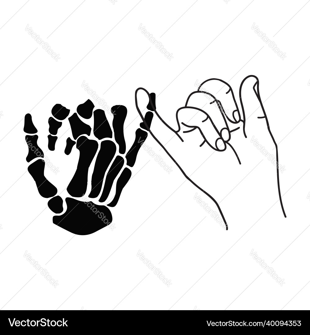 Pinky promise outline sign Royalty Free Vector Image