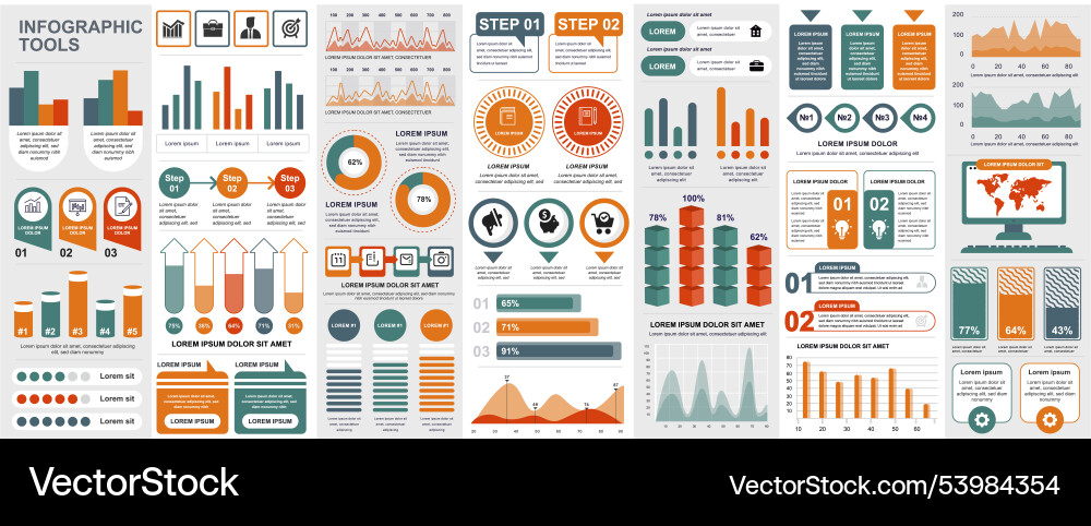 Bundle infographic ui ux Kit Elemente mit Diagrammen
