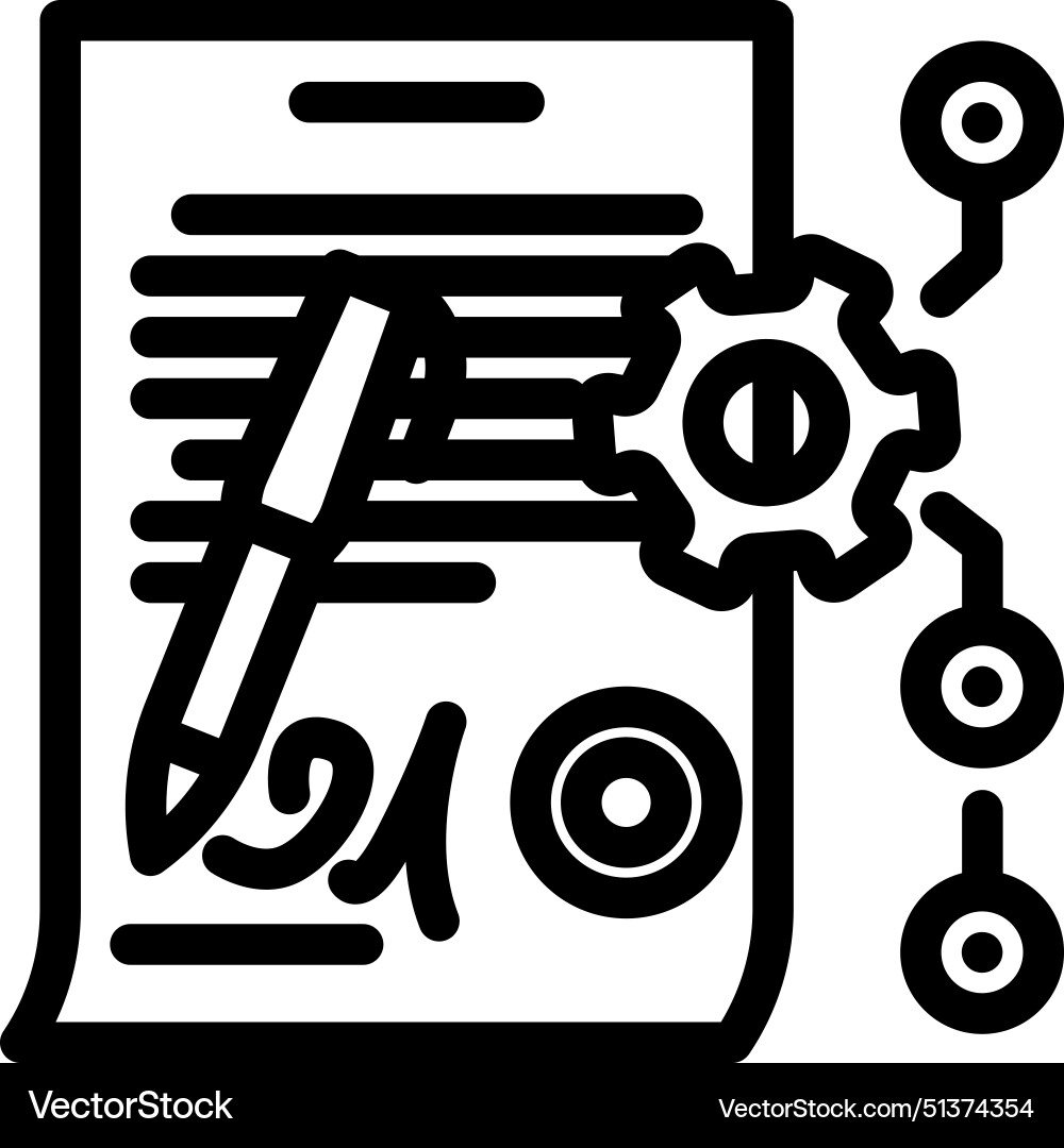 Contract management business process line icon Vector Image