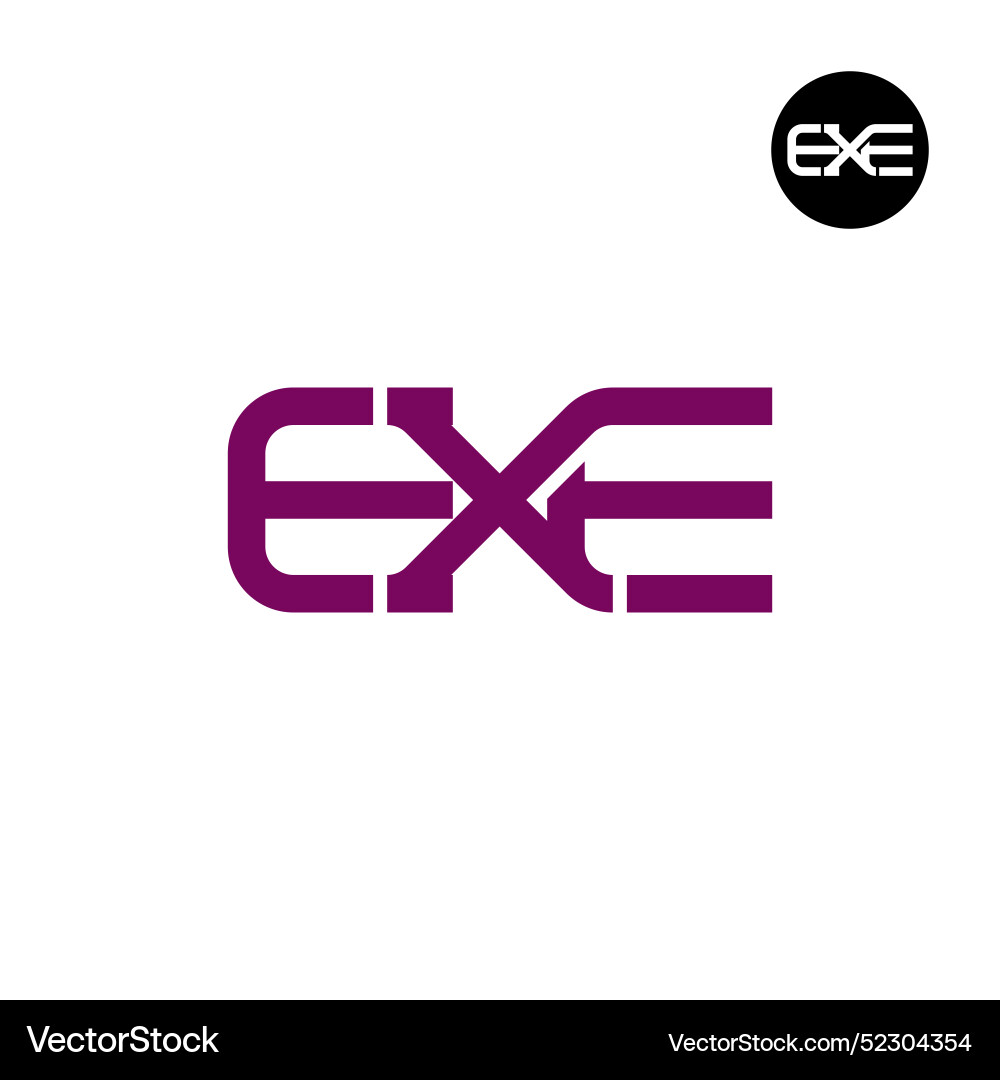 Exe logo letter monogram design Royalty Free Vector Image