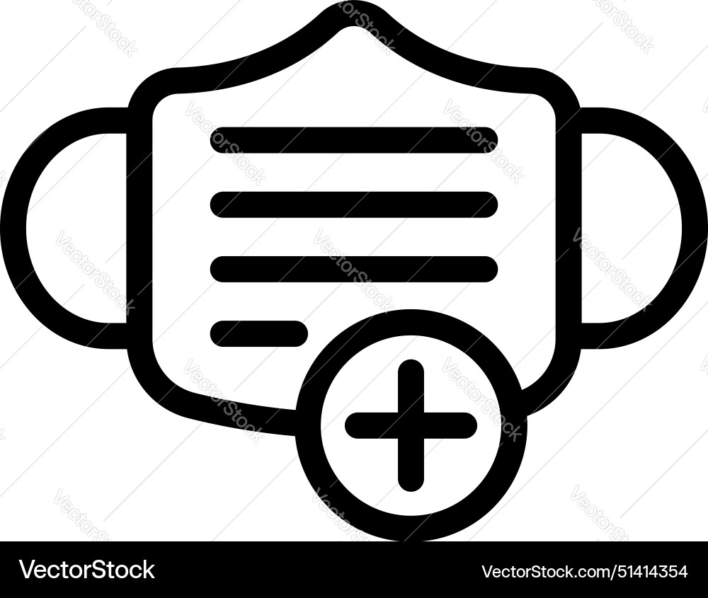 Medical protective mask icon line art Royalty Free Vector