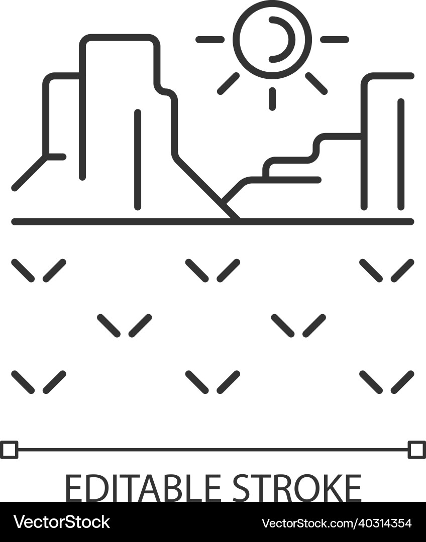 Plateau Linear Icon - Landform Royalty Free Vector Image