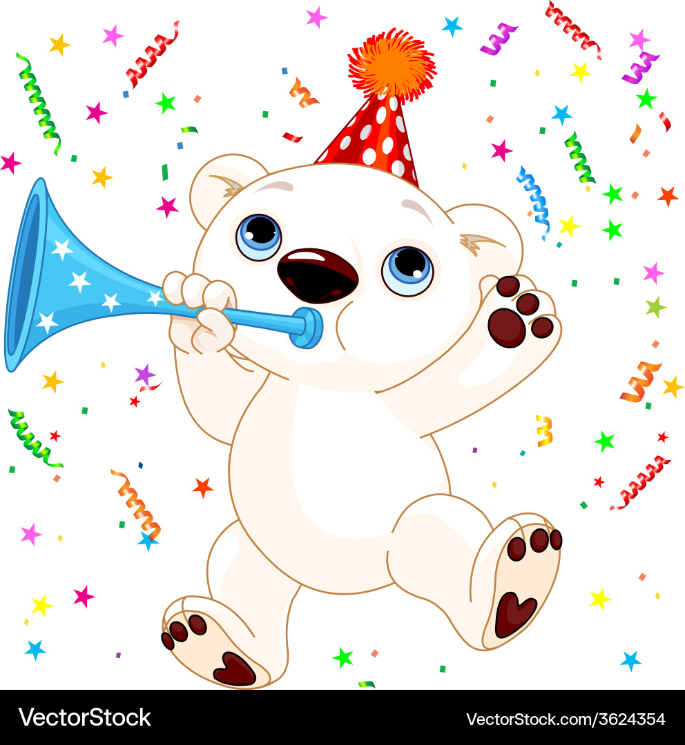 Polar bear party Royalty Free Vector Image - VectorStock