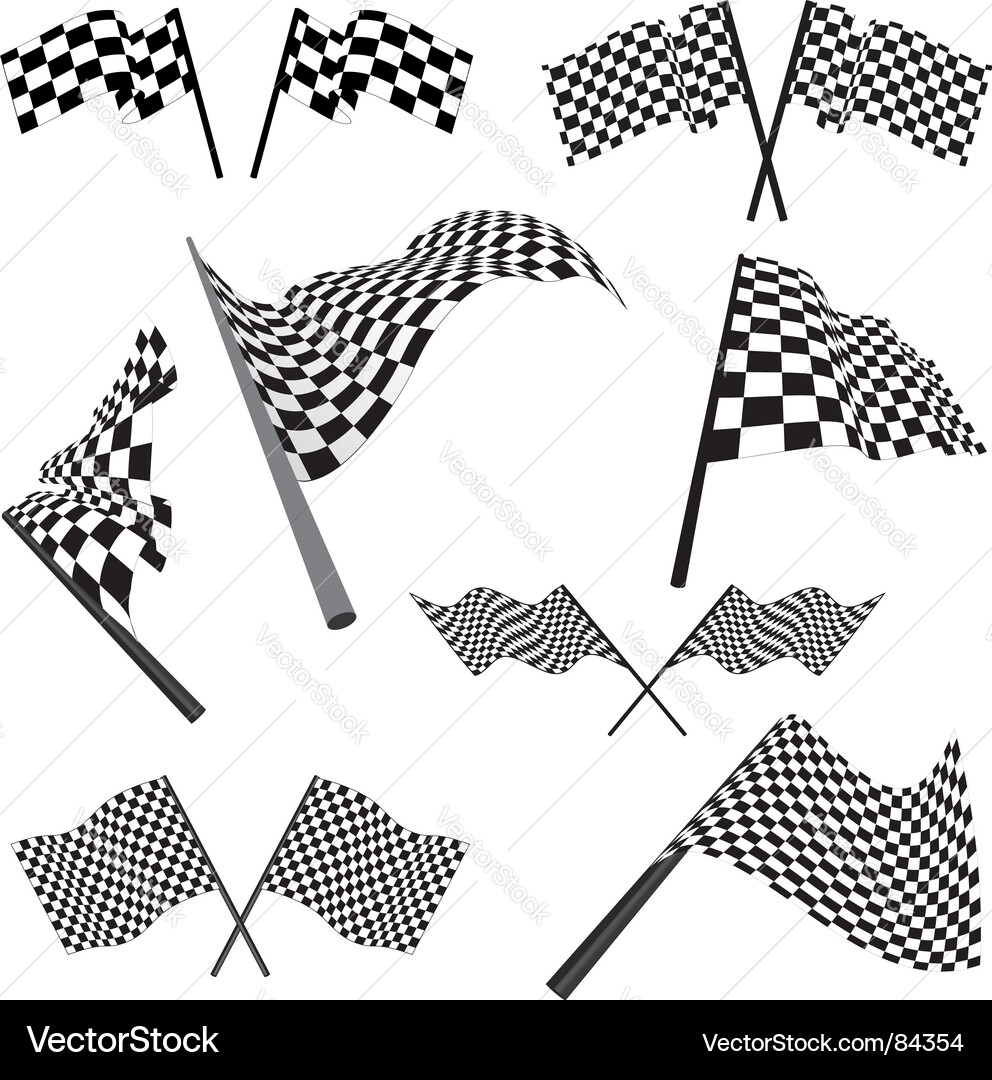 Set of racing flags Royalty Free Vector Image - VectorStock