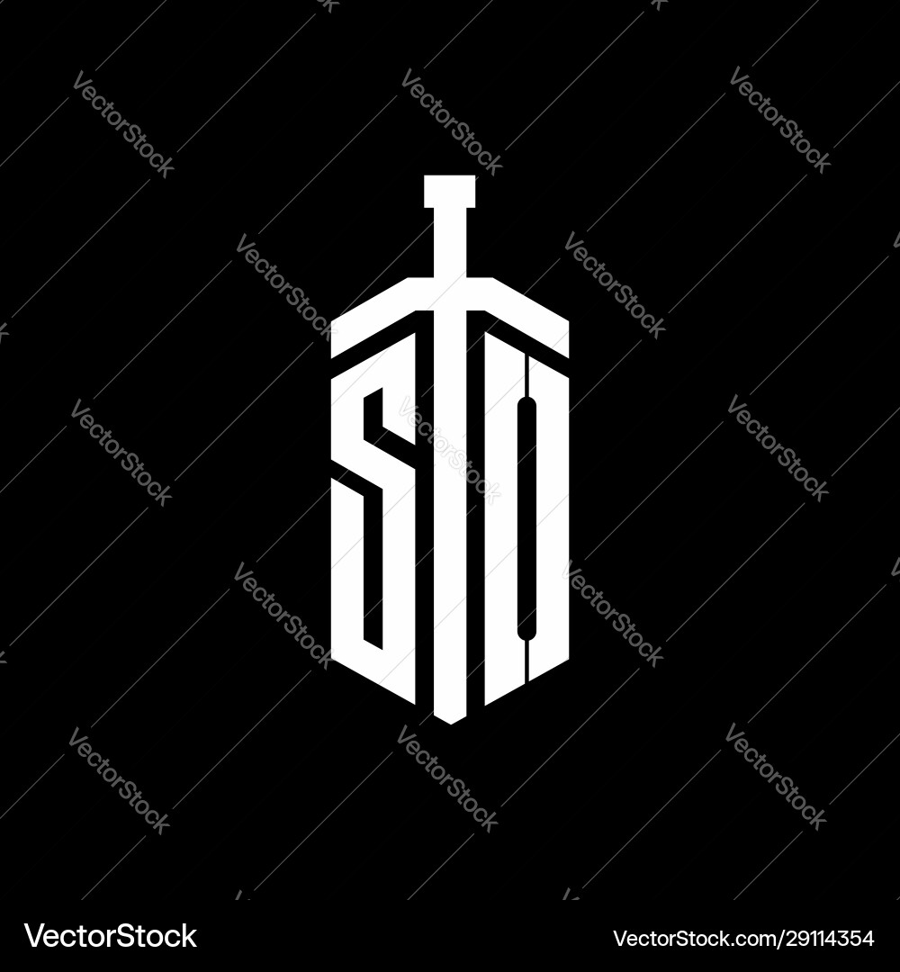 So logo monogram with sword element ribbon design Vector Image