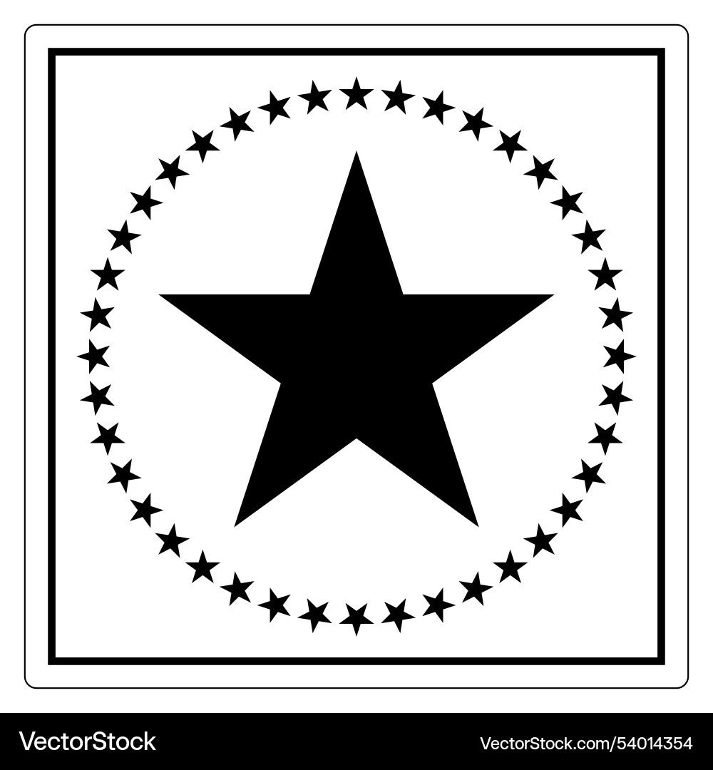 Solid star design with circular border of stars Vector Image