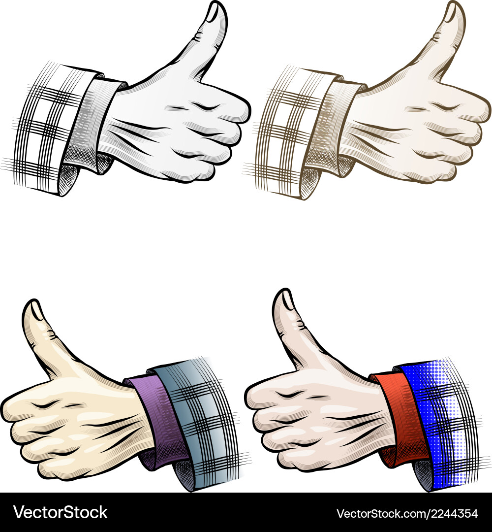 Thumb up set Royalty Free Vector Image - VectorStock