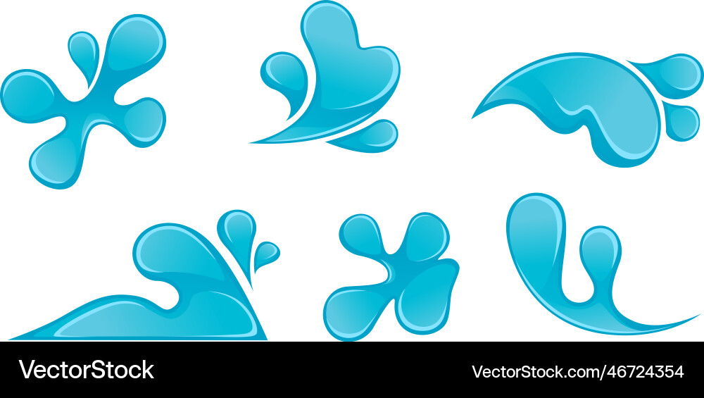 Water splashes and drops droplets or waves Vector Image