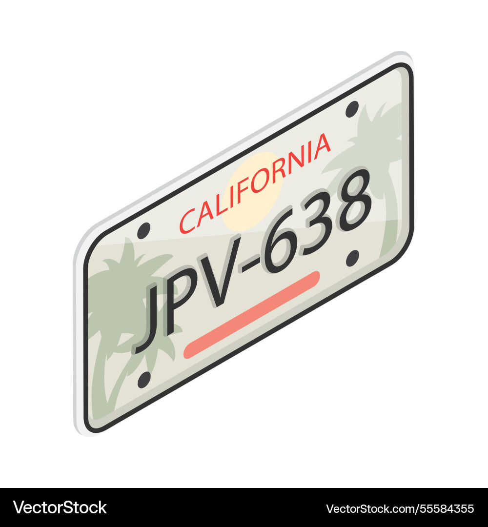 3d isometric flat set of license plates Royalty Free Vector