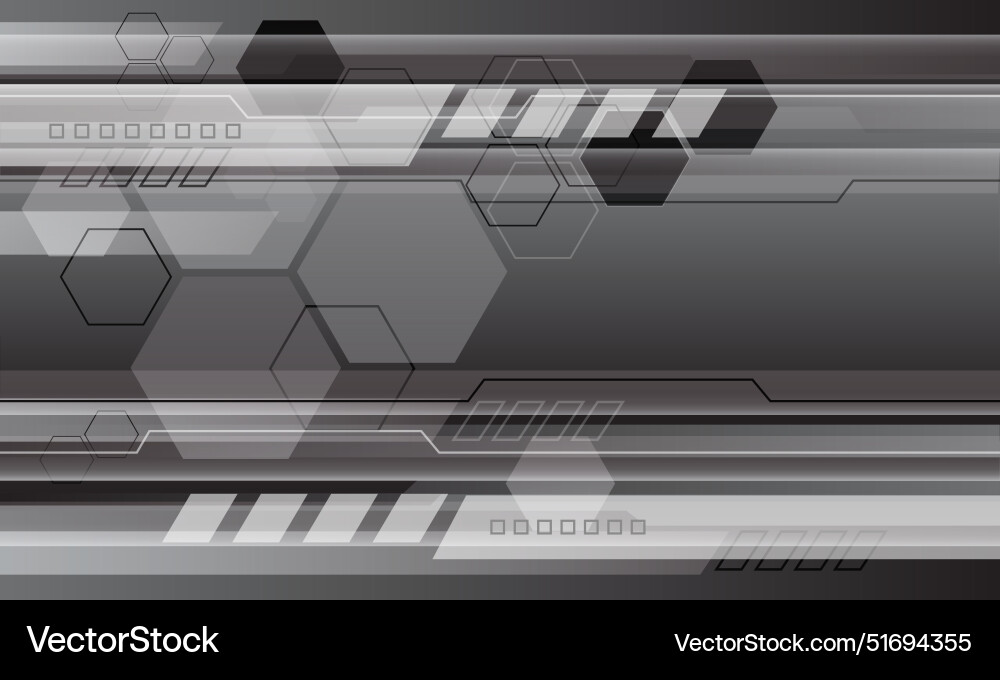 Abstract technology grey black cyber futuristic Vector Image