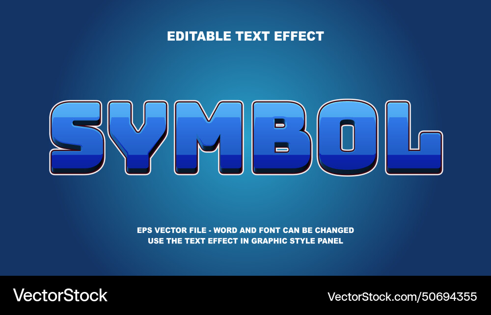 Editable text effect symbol 3d template Royalty Free Vector