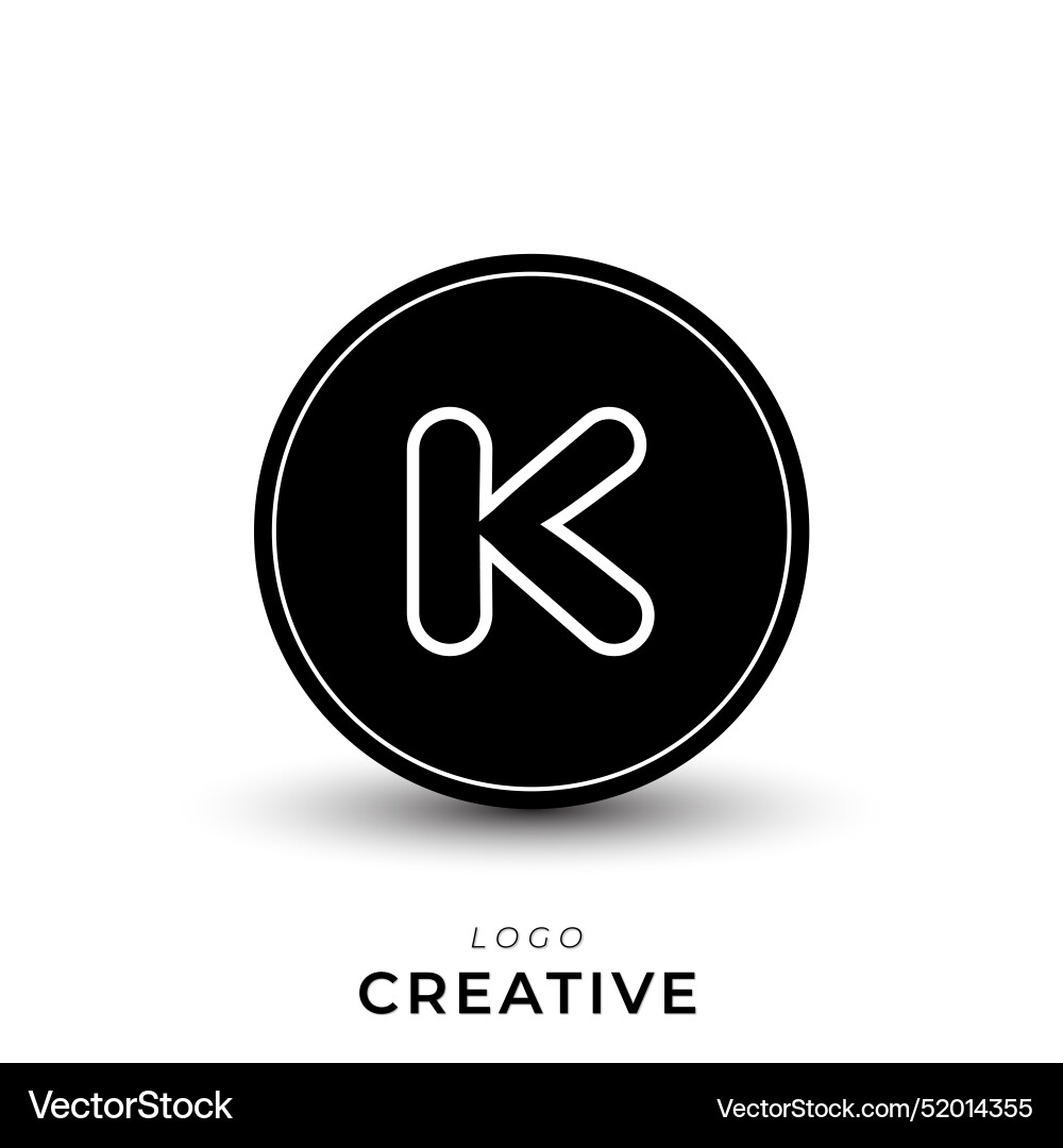 K creative latter logo design branding Royalty Free Vector