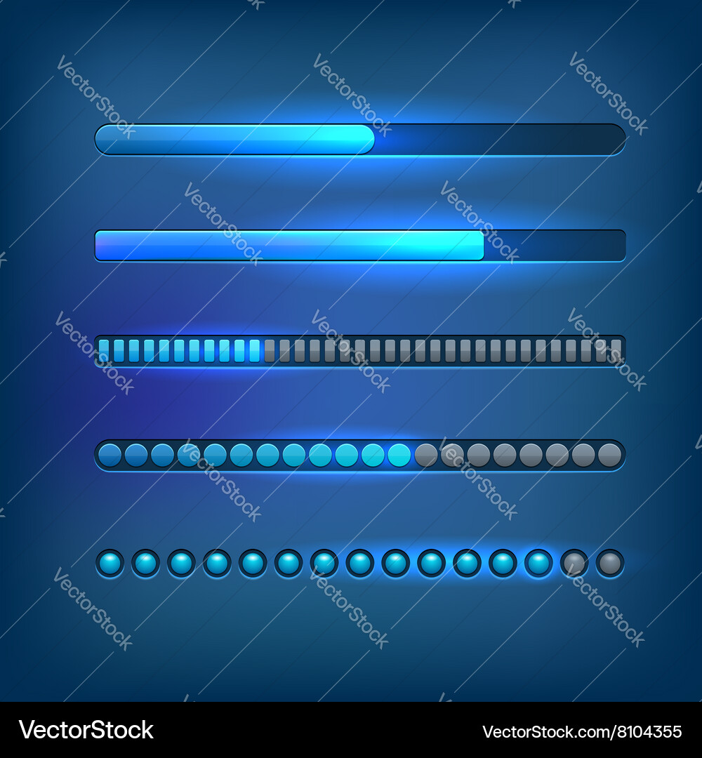Progress bars set Royalty Free Vector Image - VectorStock