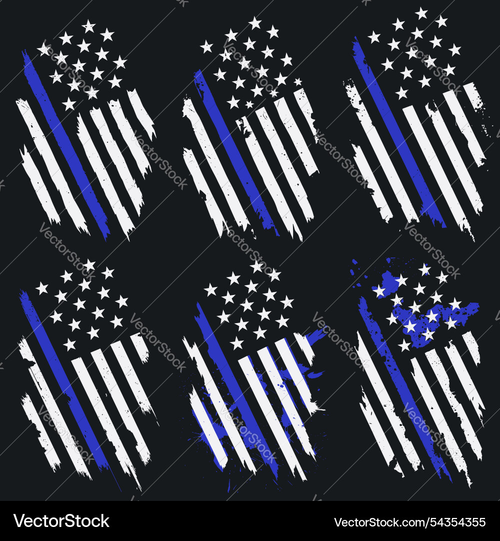 Thin blue line svg police Royalty Free Vector Image