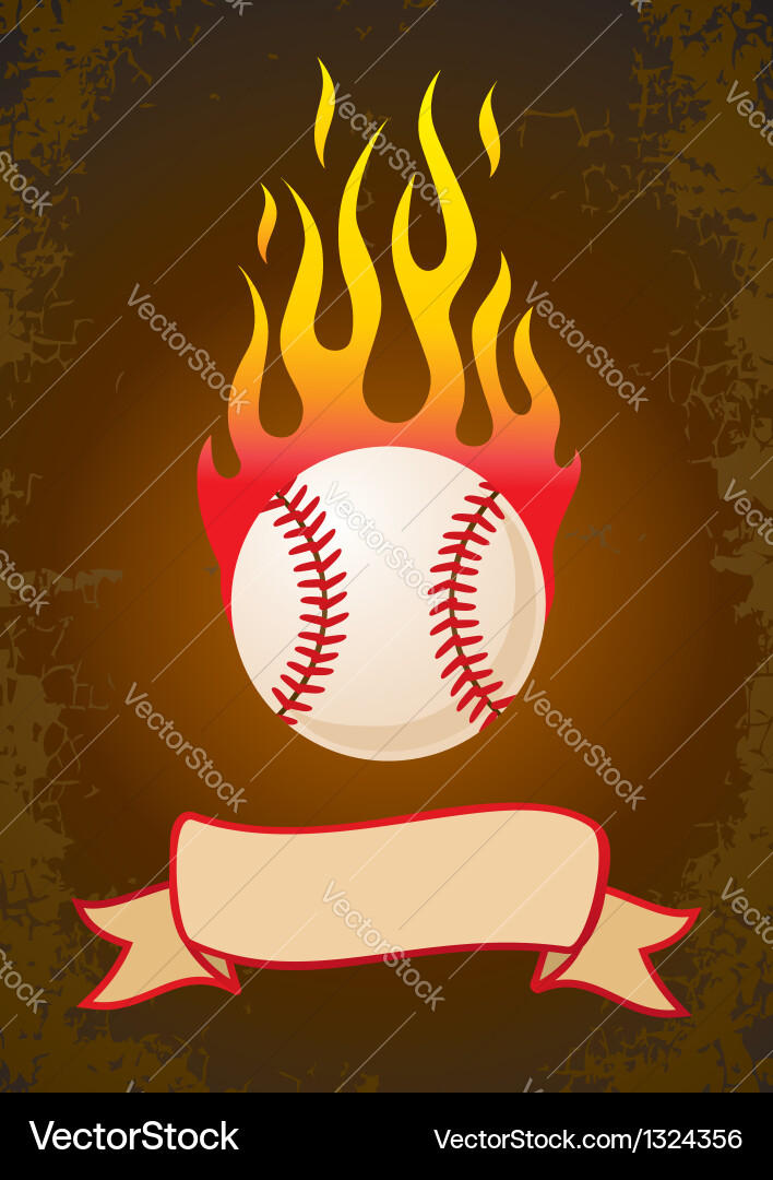 Burning baseball Royalty Free Vector Image - VectorStock
